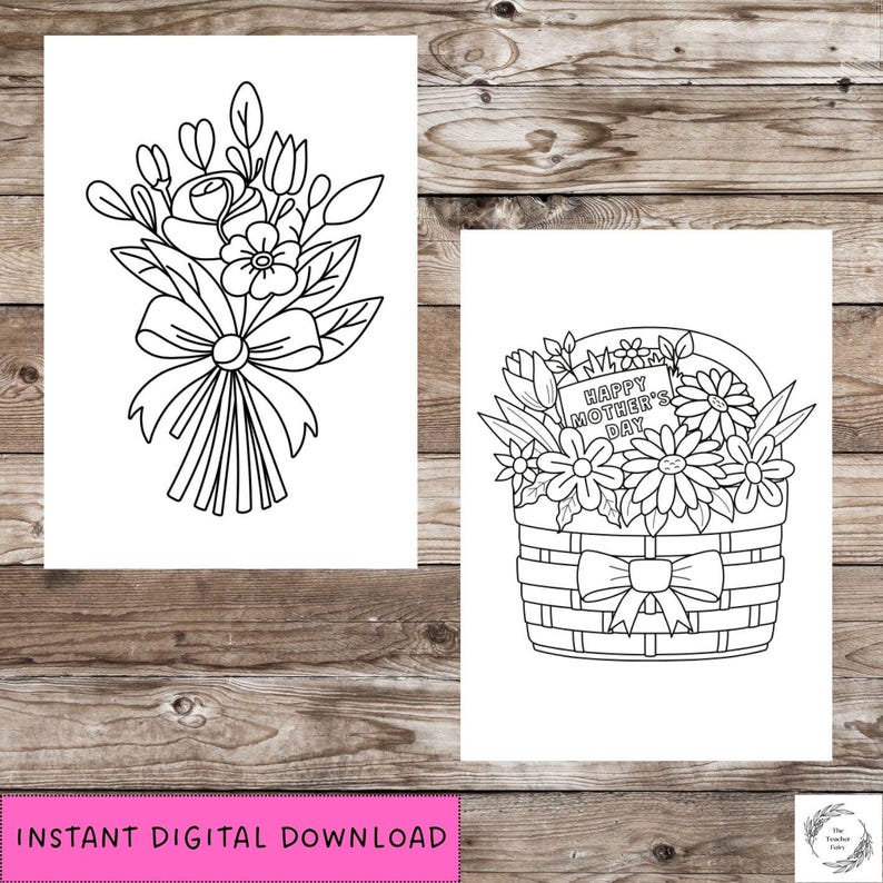 Mother's Day Coloring Pages, Kids Activity Sheets (digital Download) - Etsy
