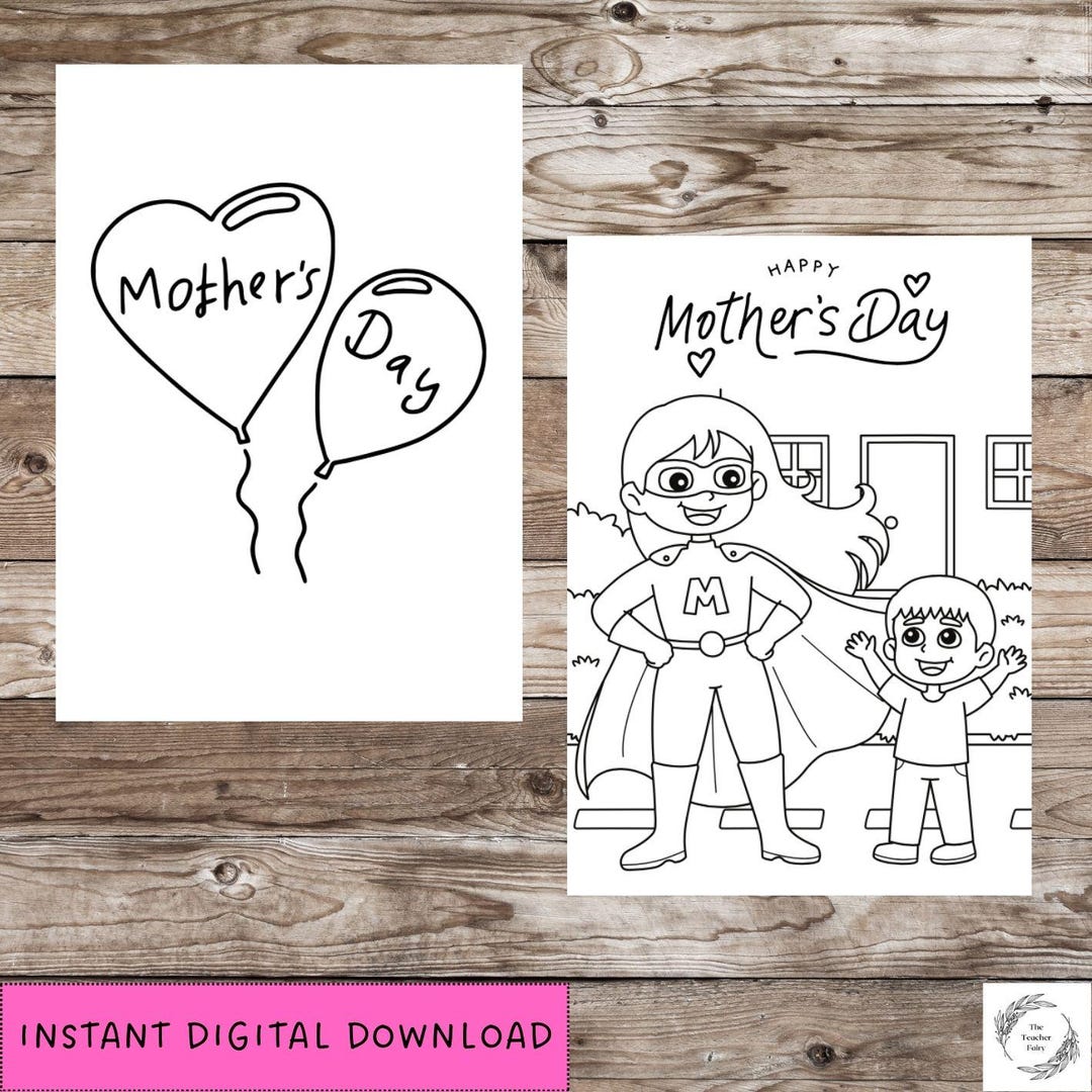 Mother's Day Coloring Pages, Kids Activity Sheets (digital Download) - Etsy