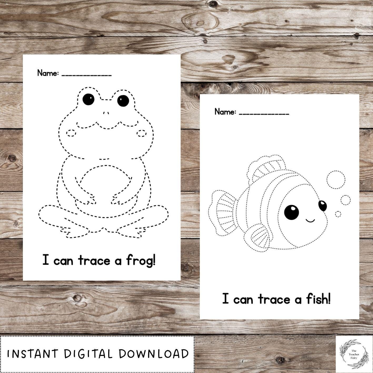 Animal Tracing Worksheets Instant Digital Download Preschoolers ...