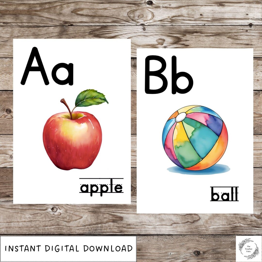 Alphabet Posters Educational Classroom Resource Watercolours - Etsy