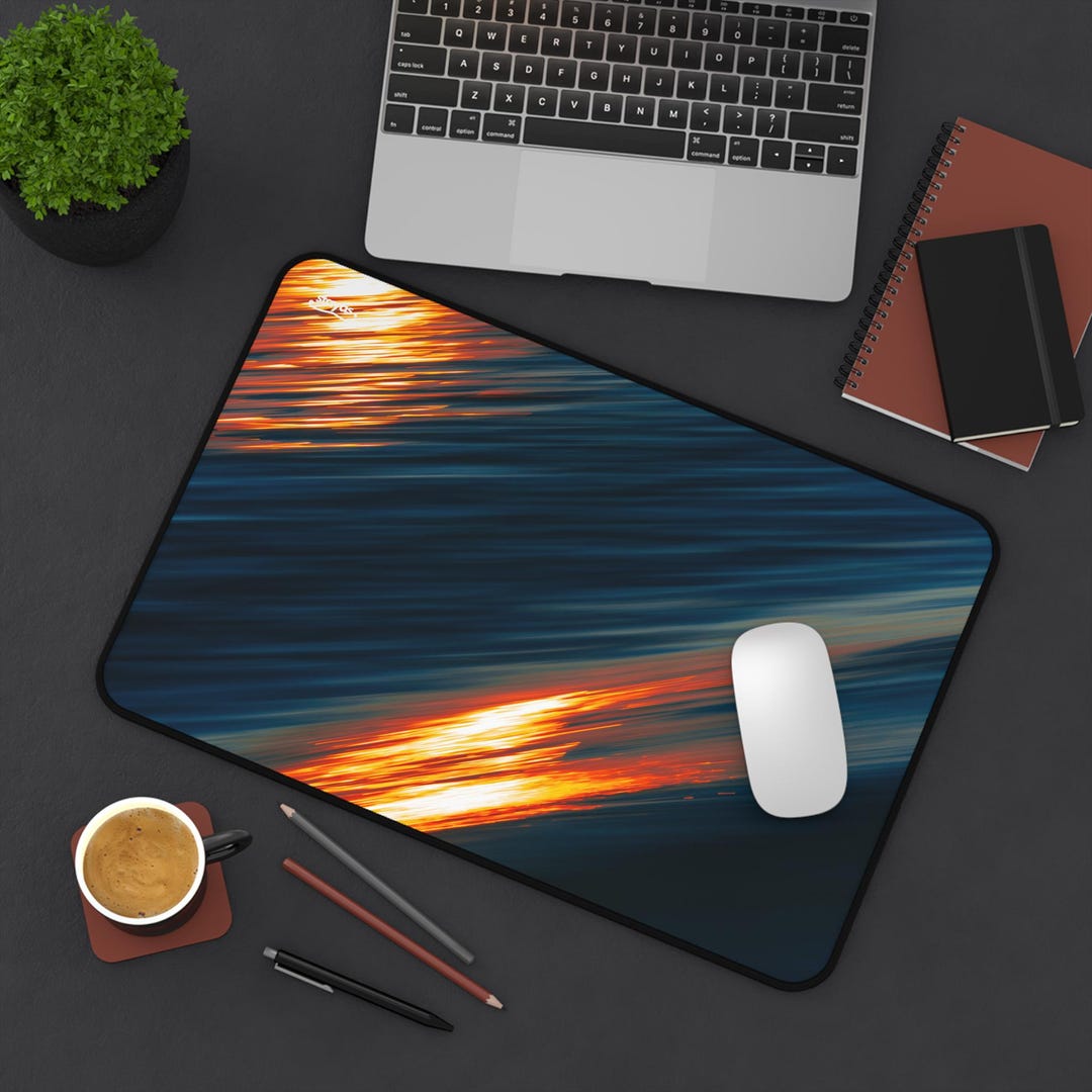 Abstract Sunset Desk Mat - Modern Office Decor, Gaming Mat, Gift for ...