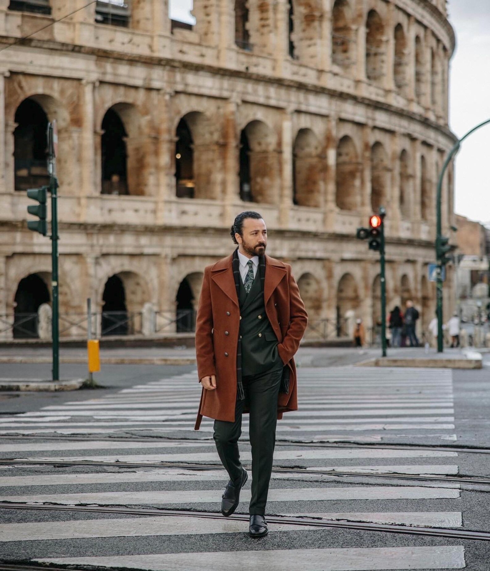 Burnt Orange Wool Blend Overcoat: Double-breasted Winter Trench Coat - Etsy