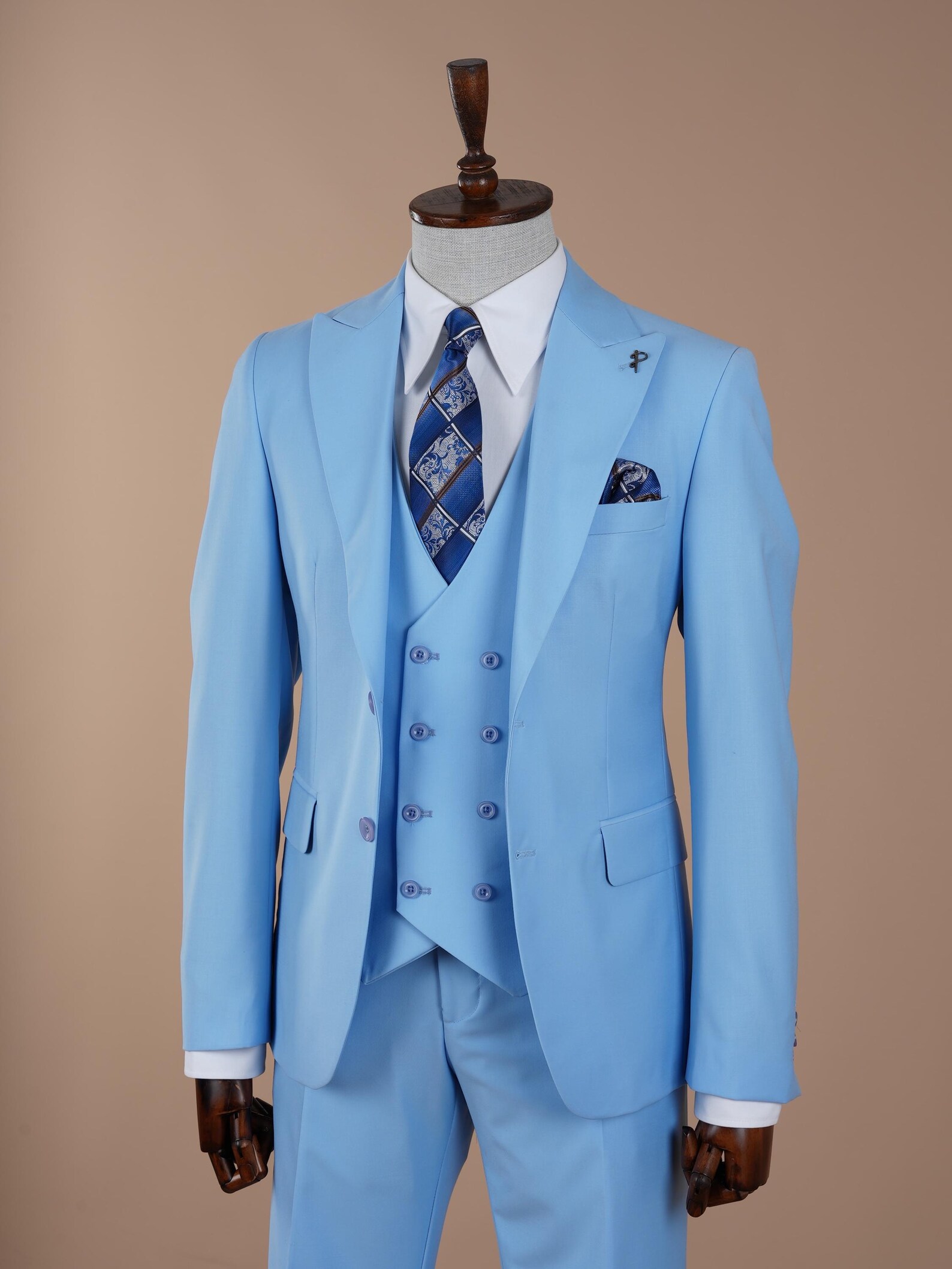 Baby Blue Slim Fit Suit: Formal Wedding Suit With Vest - Etsy
