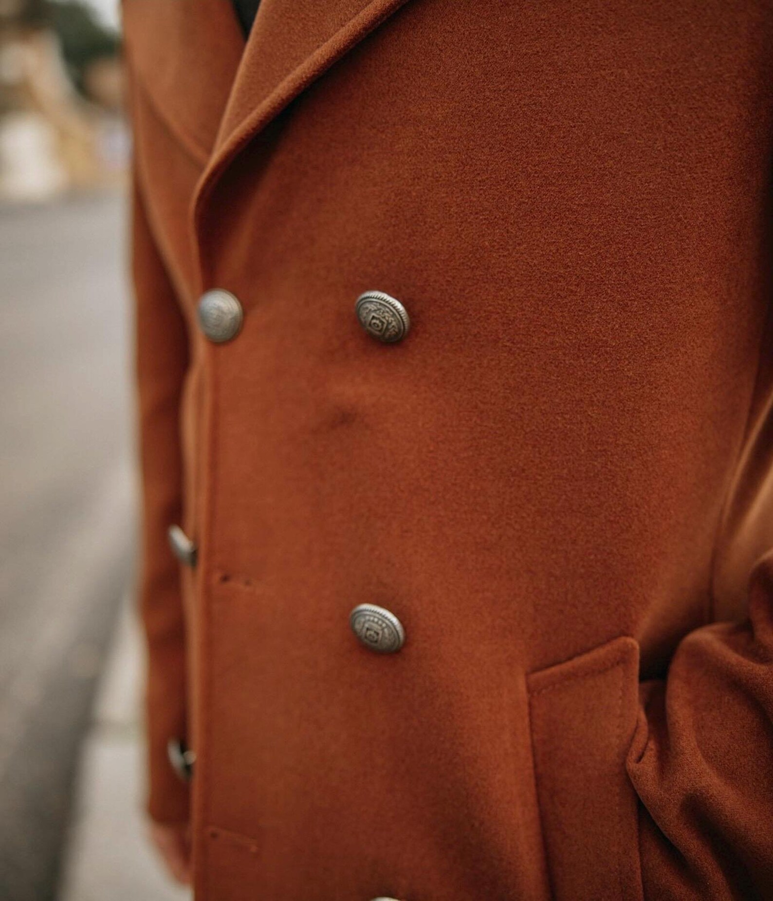 Burnt Orange Wool Blend Overcoat: Double-breasted Winter Trench Coat - Etsy
