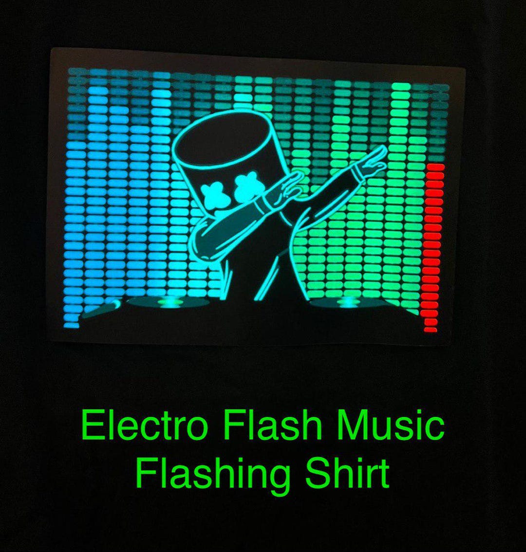 Music Sound Activated LED Equalizer T-shirt - Lights up Syncs to Music ...