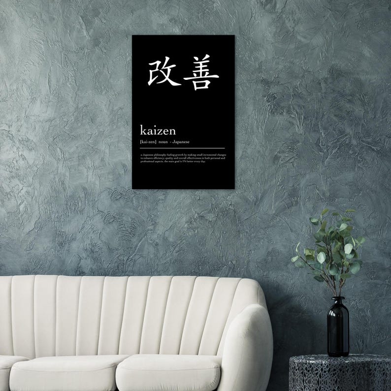 Kaizen Poster, Kaizen Minimalist Japanese Wall Art Quote Print Painting ...