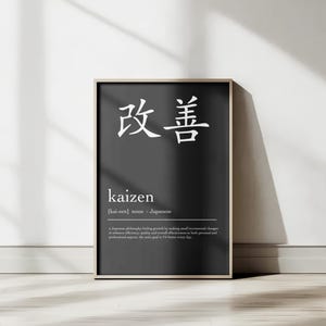 Kaizen Poster, Kaizen Minimalist Japanese Wall Art Quote Print Painting ...