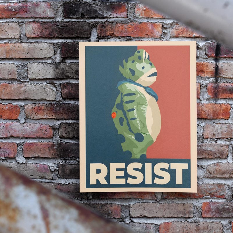 Frog Poster Portland - Etsy UK