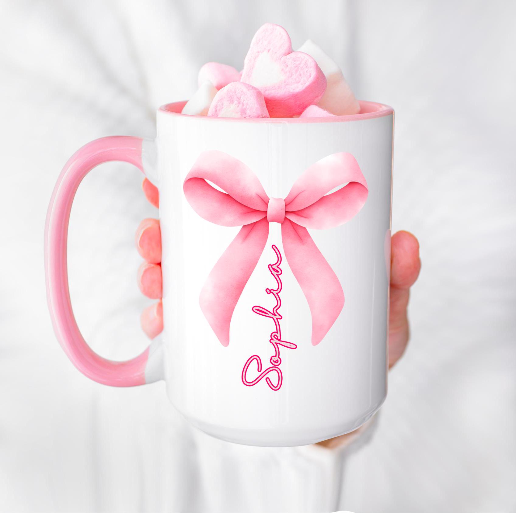 Personalized Coquette Mug, Bow Coffee Cup With Name, Gift for Her ...