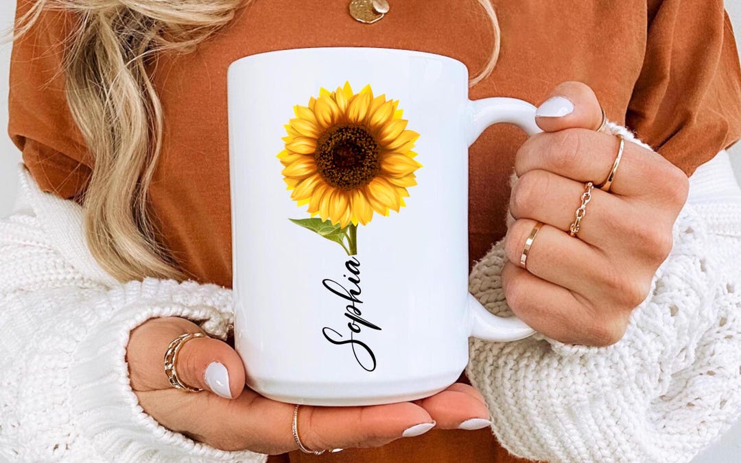 Sunflower Mug, Sunflower Ceramic Mug, Sunflower Gifts, Sunflower Coffee ...