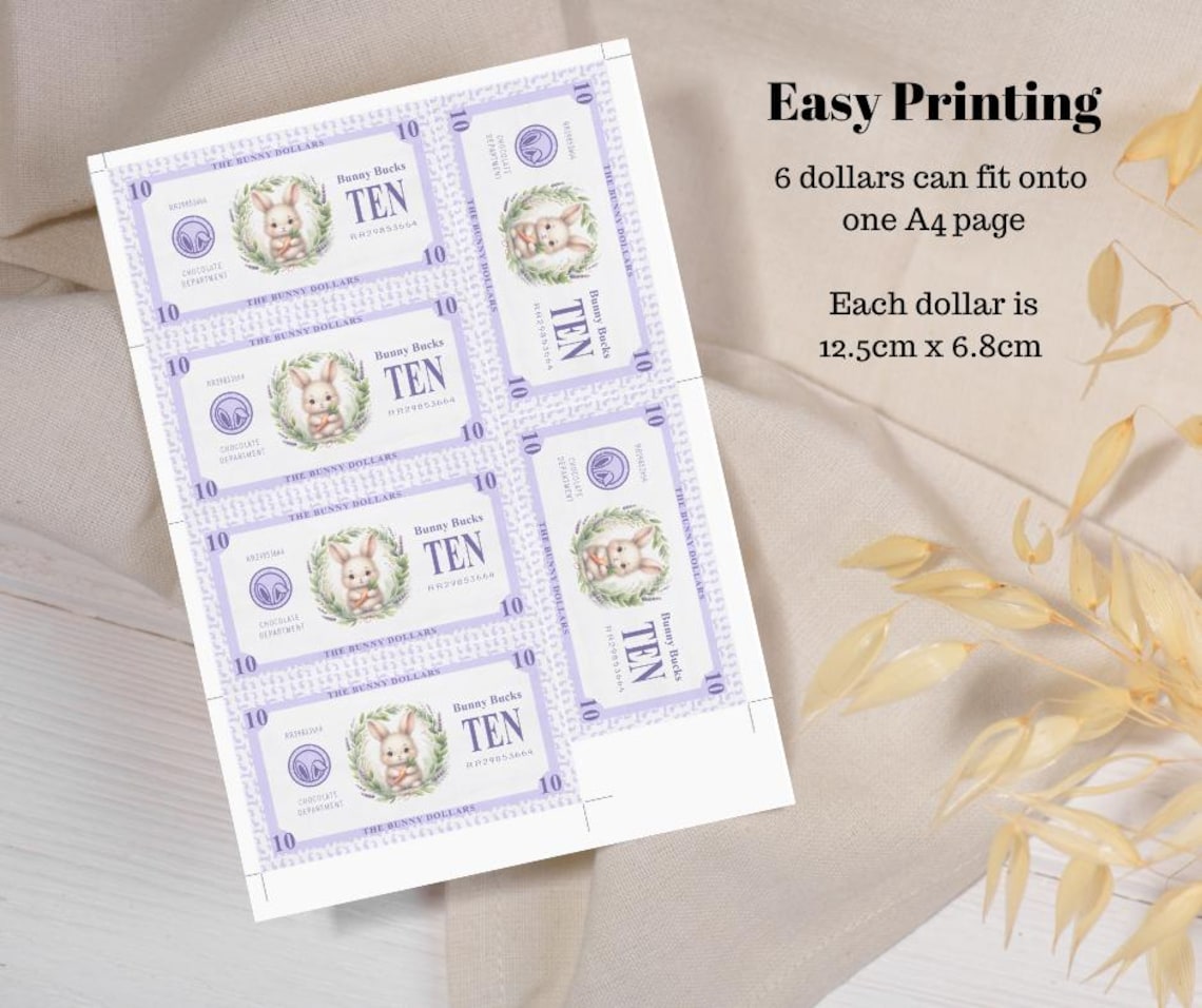 Easter Bunny Play Money - Printable Easter Bunny Bucks, Bunny Currency ...