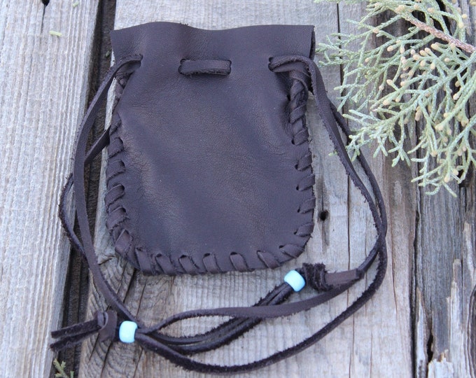 Leather Drawstring Bag Handmade Leather Pouch Leather - Etsy