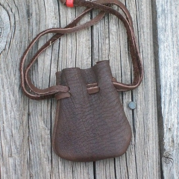 Leather Drawstring Pouch - Etsy
