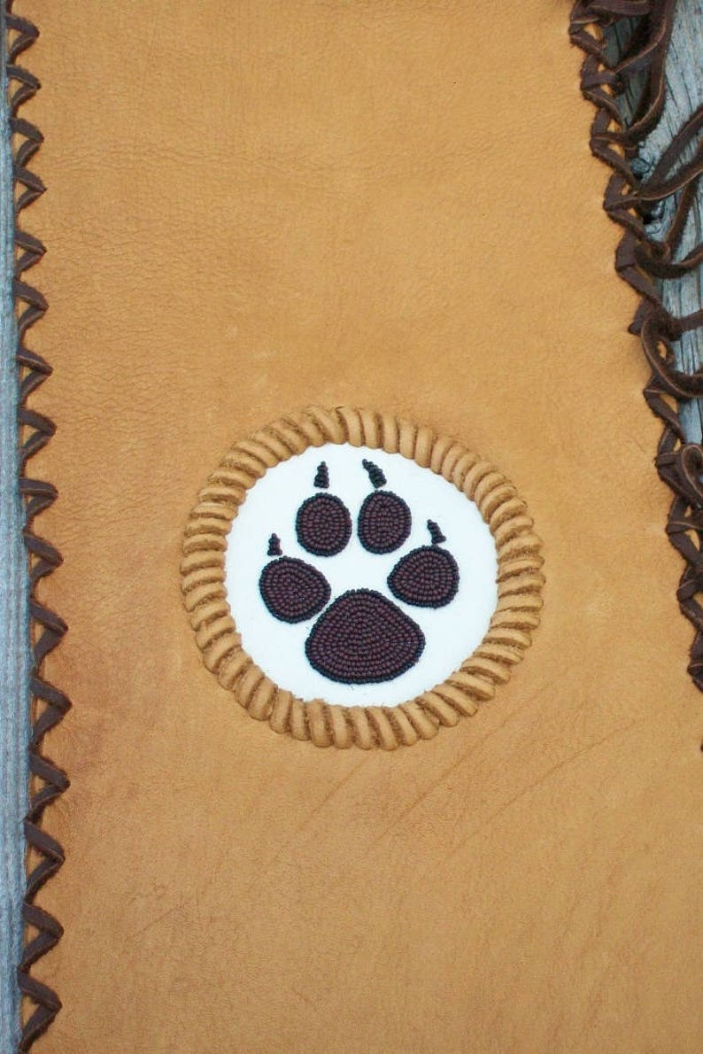 Pipe Bag With Beaded Wolf Paw Leather Pipe Bag Chanupa Bag | Etsy