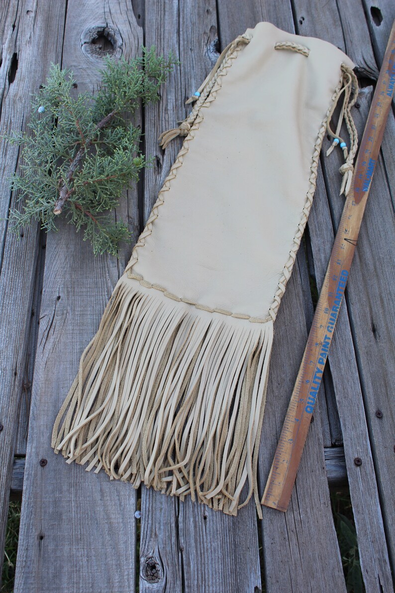 Fringed leather pipe bag leather pipe bag Pipe bag | Etsy