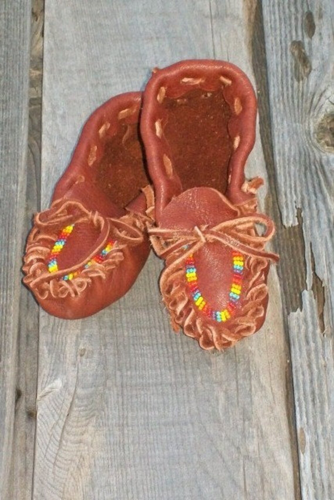 Baby Moccasins Beaded Buckskin Leather Moccasins - Etsy