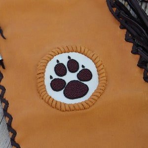 Pipe Bag With Beaded Wolf Paw, Leather Pipe Bag , Chanupa Bag , Wolf ...