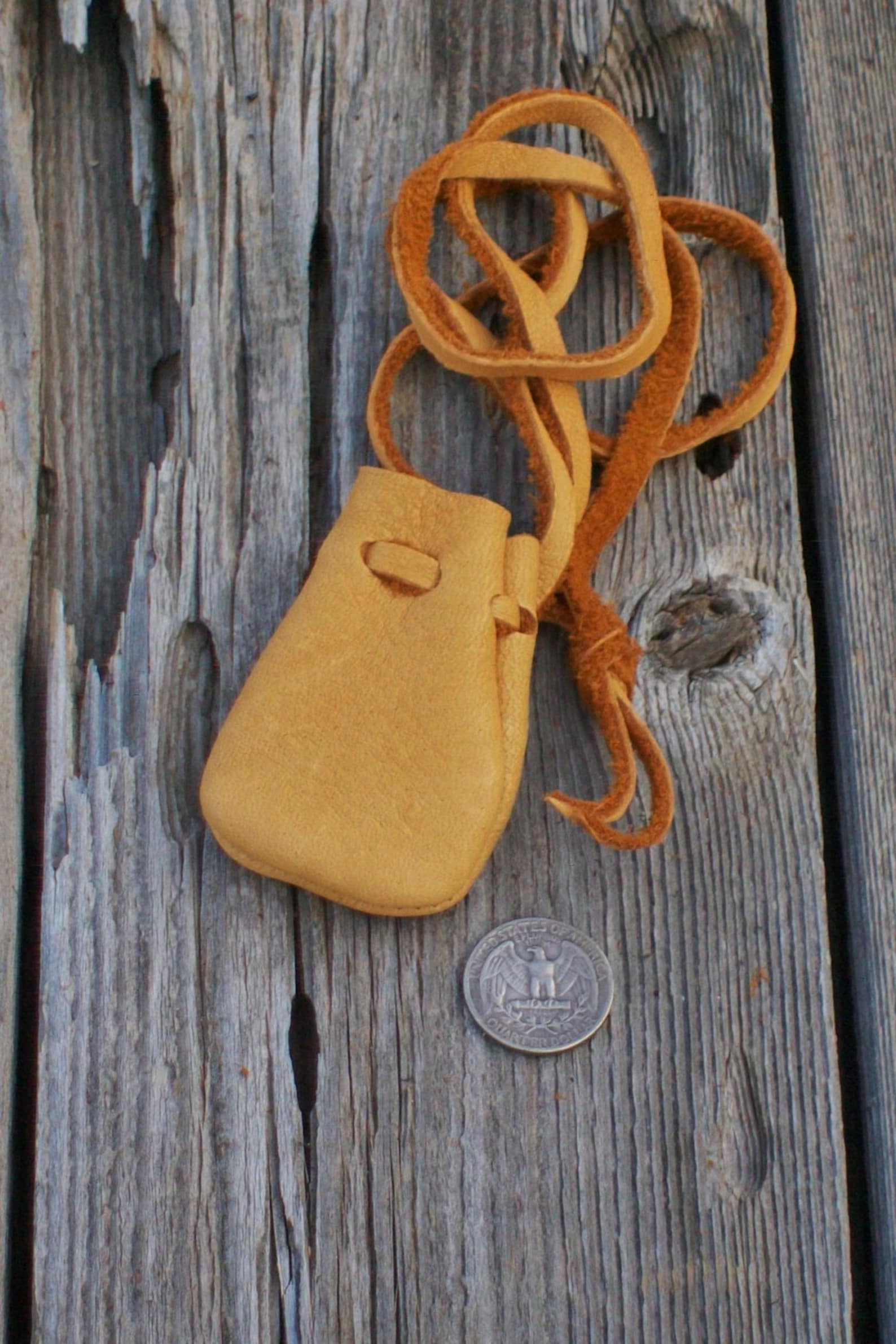 A Small Leather Neck Pouch for Your Medicines and Amulets - Etsy