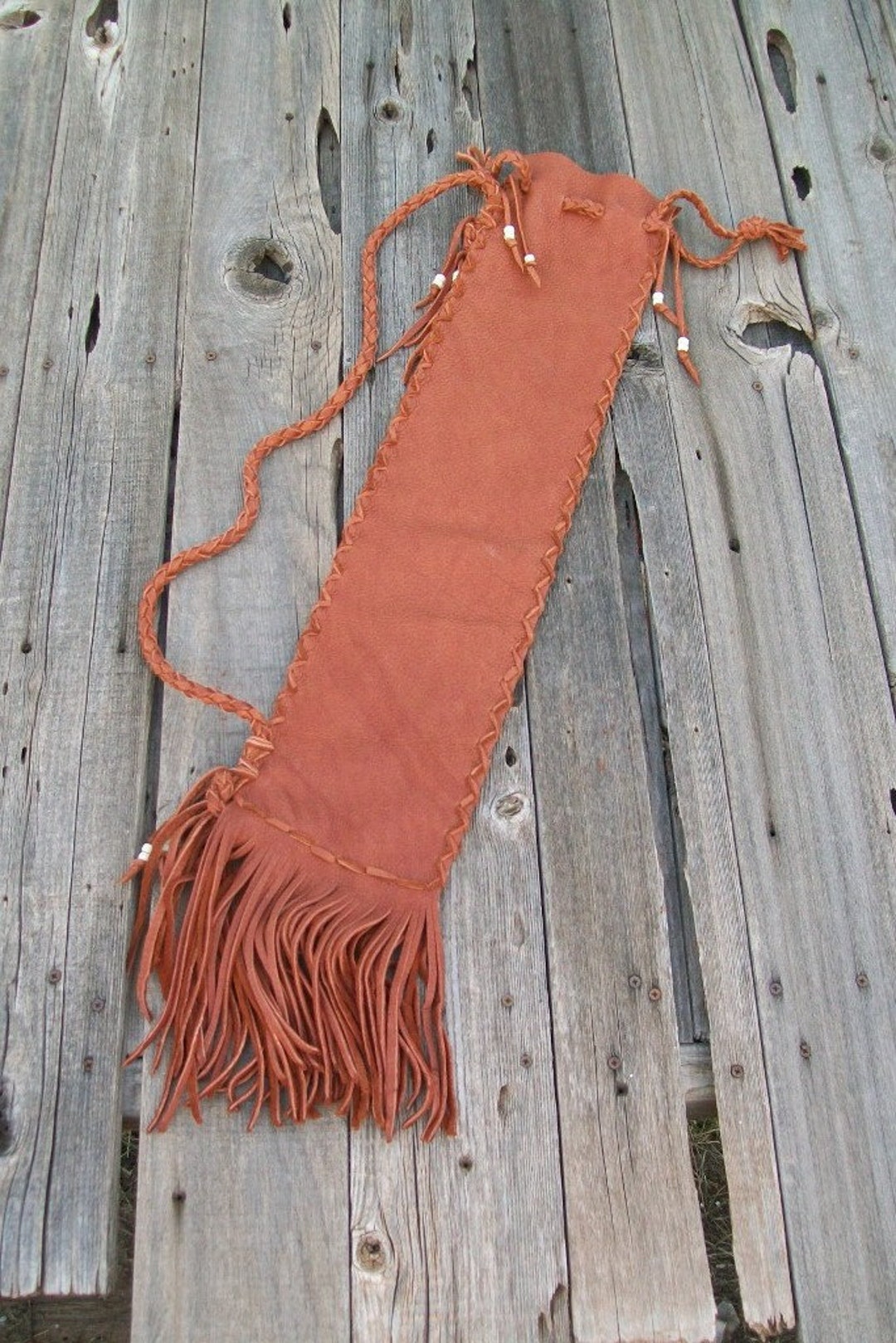 Leather Flute Bag , Fringed Flute Bag With Shoulder Strap , Leather ...