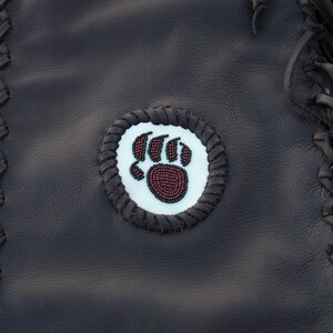 Chanupa Bag , Fringed Leather Pipe Bag With Beaded Bear Totem , Leather ...
