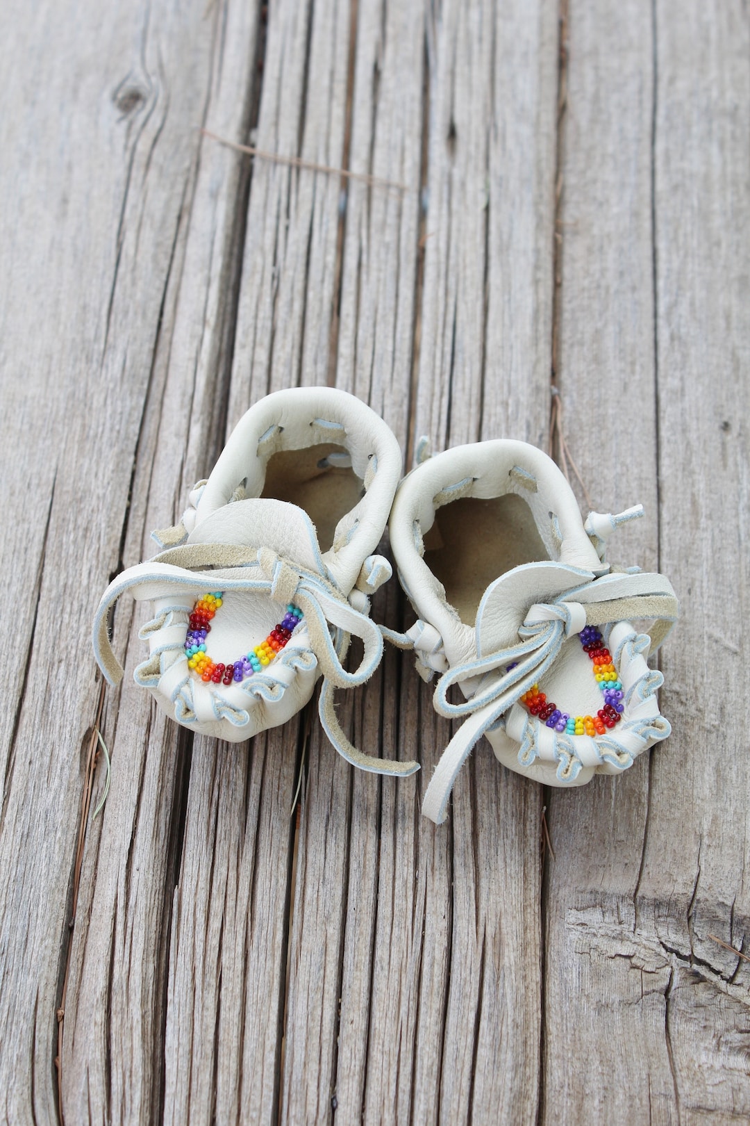 Buckskin Baby Moccasins: Handmade Newborn Shoes - Etsy