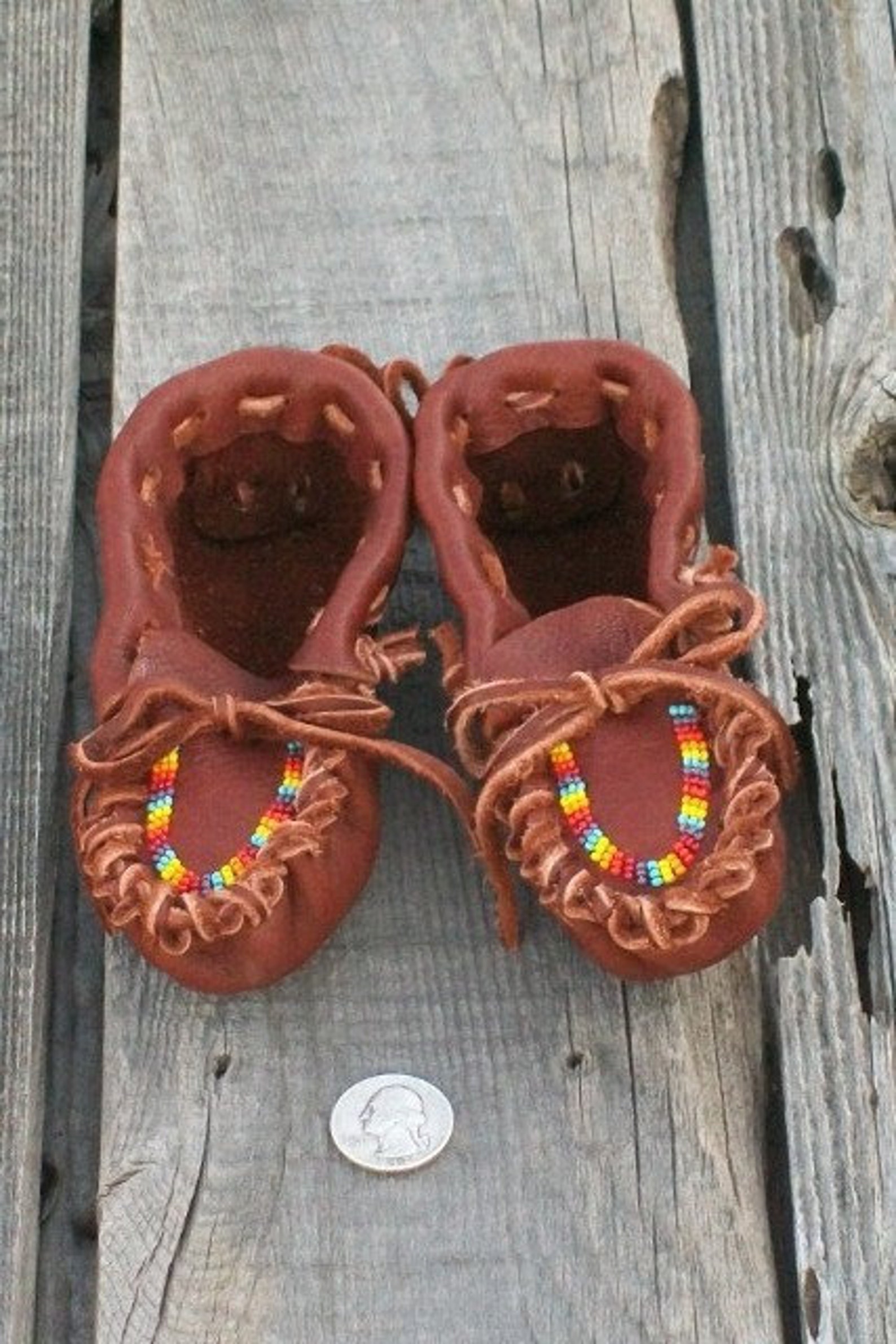 Baby Moccasins Beaded Buckskin Leather Moccasins - Etsy