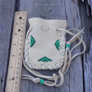 Beaded Leather Bag , Special Gift Bag , Native Style Pouch , Tribal ...