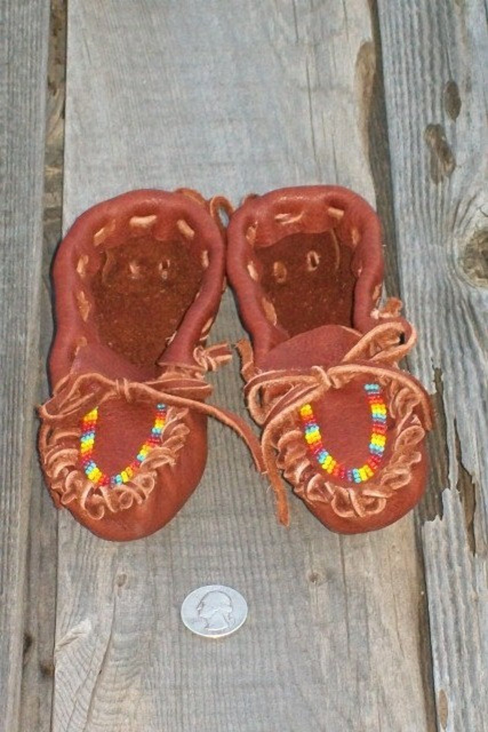 Baby Moccasins Beaded Buckskin Leather Moccasins - Etsy