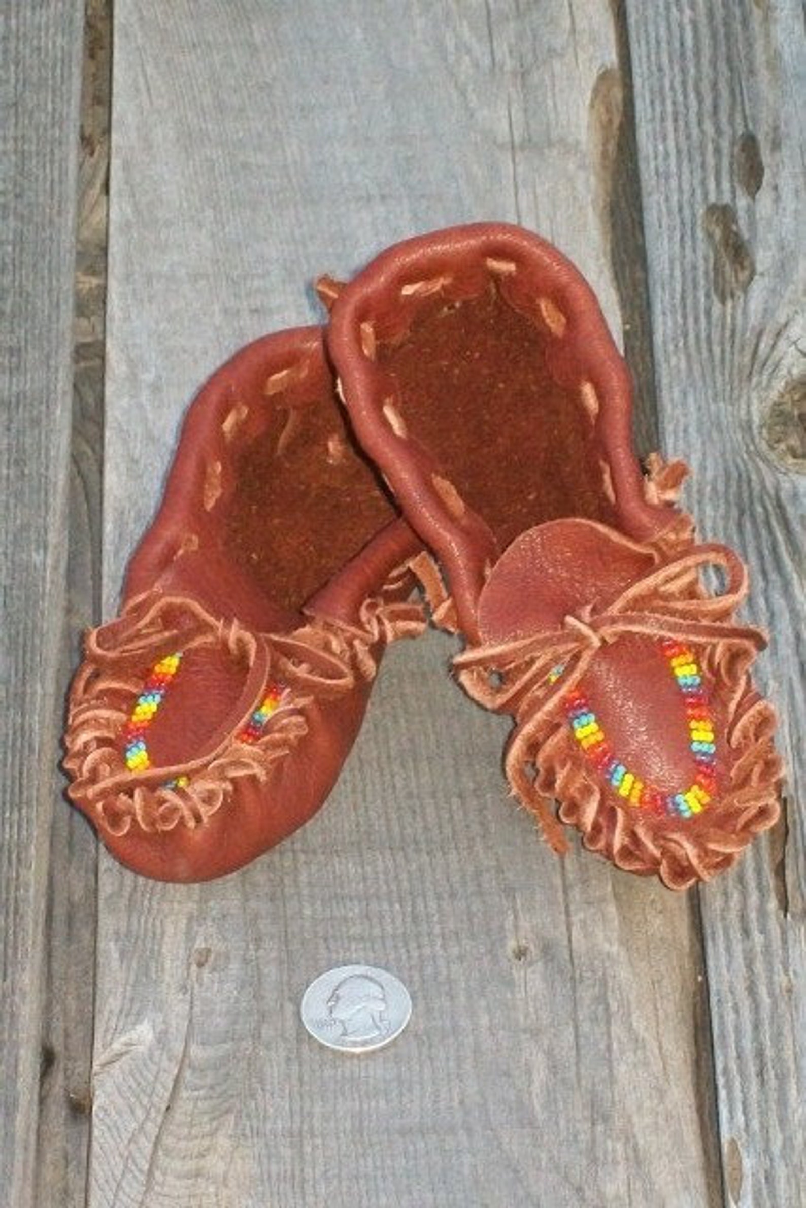 Baby Moccasins Beaded Buckskin Leather Moccasins - Etsy