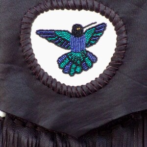 Fringed Leather Handbag , Beaded Hummingbird , Handmade Leather ...