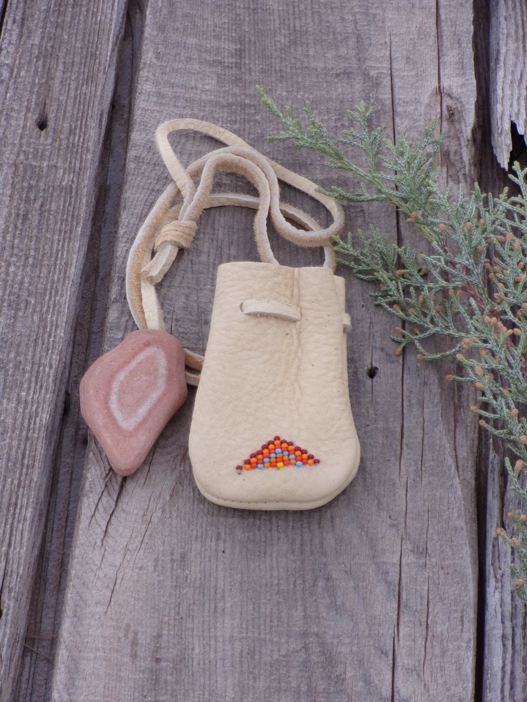 Leather Bag , Small Beaded Pouch , Buckskin Leather Bag , Beaded Coin ...