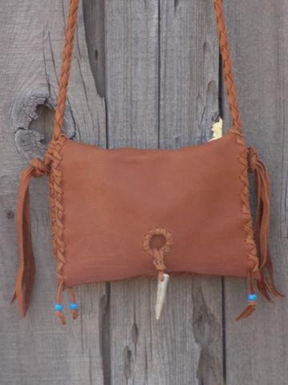 Small Leather Crossbody Handbag, Antler Tip Closure, Handmade Purse - Etsy