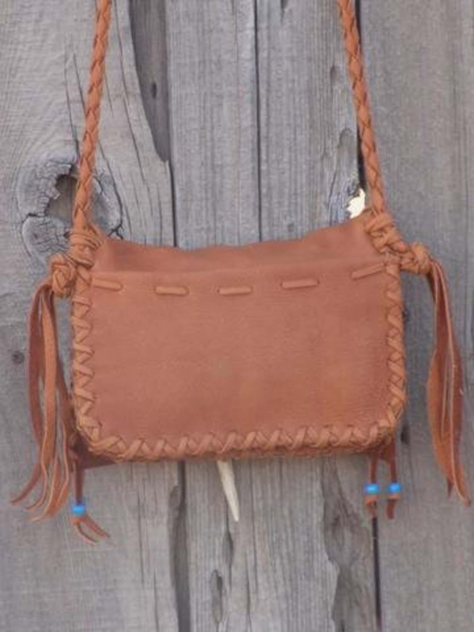 Small Leather Crossbody Handbag, Antler Tip Closure, Handmade Purse - Etsy
