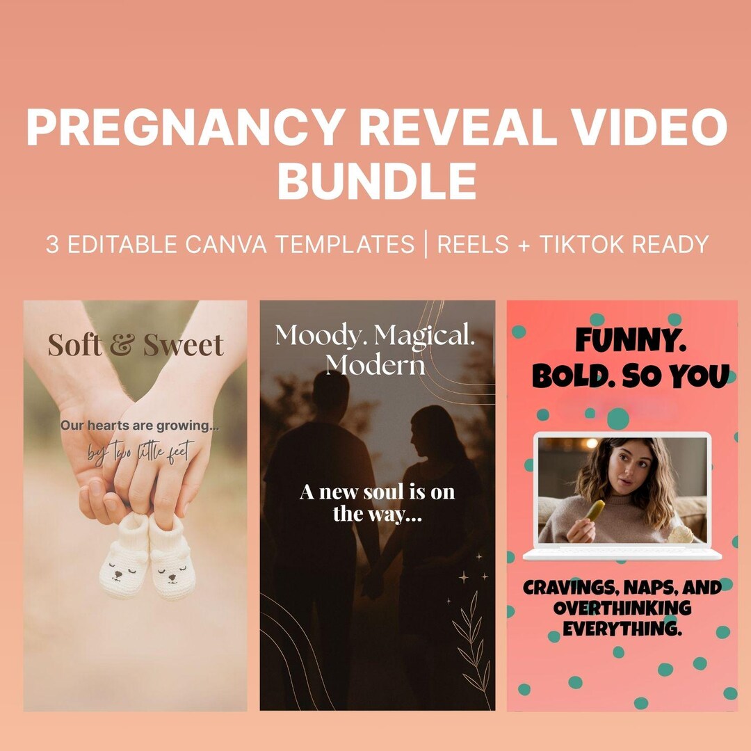 Editable Pregnancy Reveal Video Template | Soft Pastel Aesthetic ...