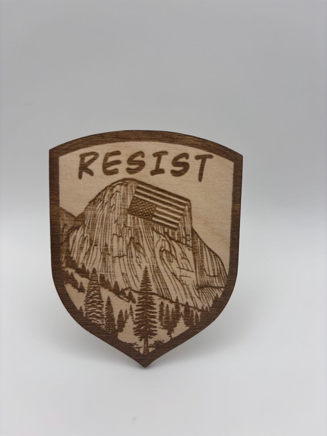 National Parks Resist Wood Burned Magnet – Inverted Flag Over El ...