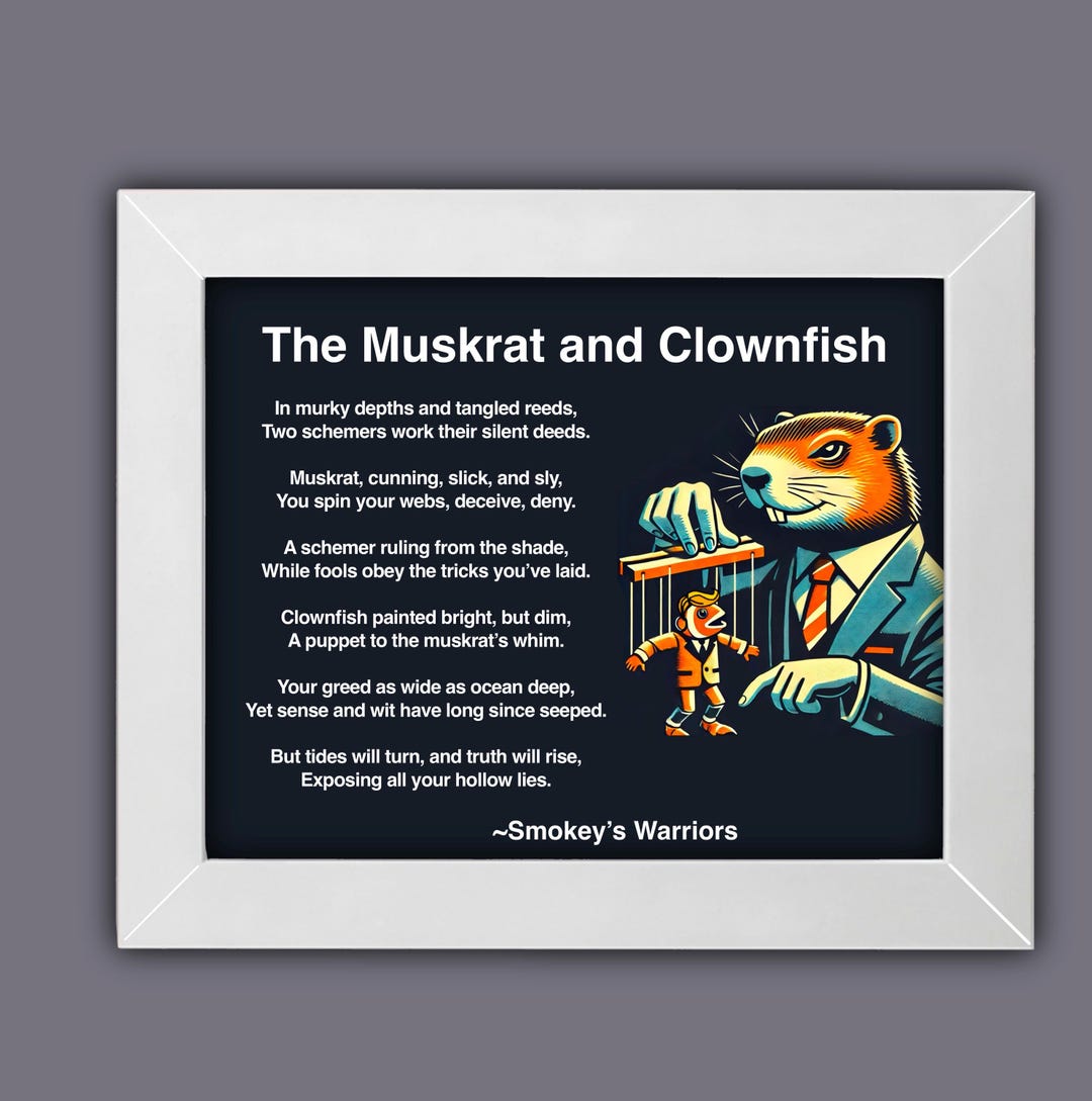 Muskrat and Clownfish Poetry Digital Wall Art Download | Political Art ...