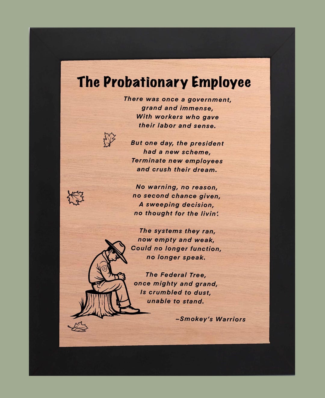 Probationary Employee Wood Wall Art Poem - Etsy