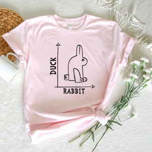 Rabbit & Duck Ambiguous Optical Illusion Drawing Shirt, Funny Meme Gift ...
