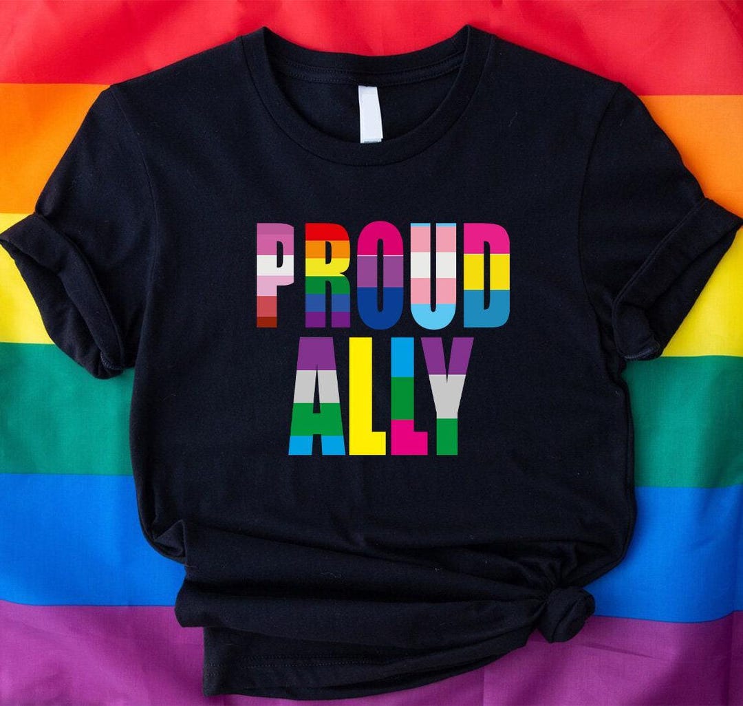 Proud Ally Shirt,lgbt Pride Shirt,token Straight Friend Tee,lgbtq Pride ...