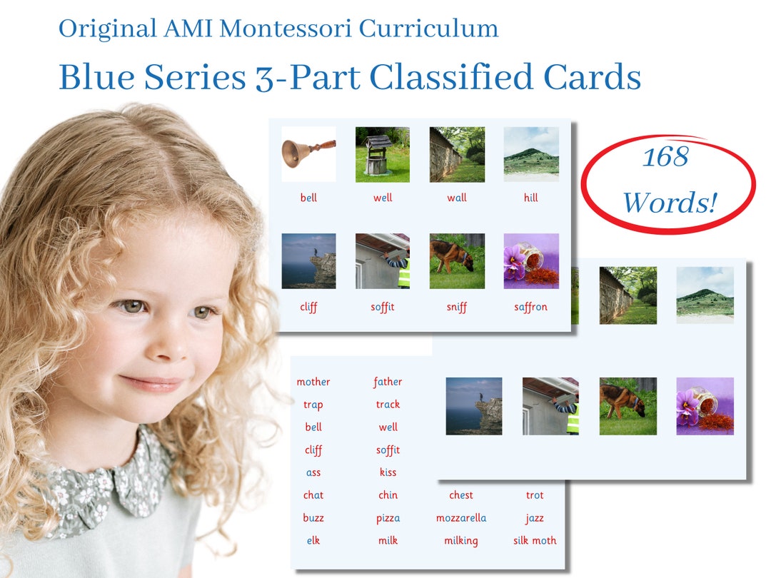 Digital Download by Montessori House: Blue Series 3-part Matching Cards ...