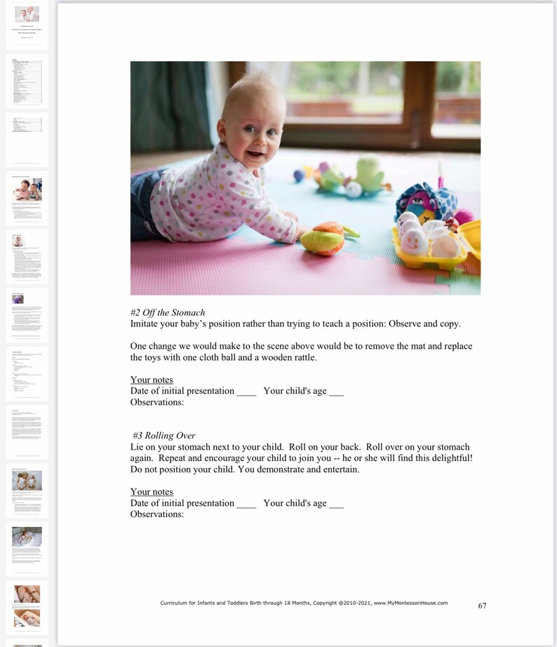 Montessori Curriculum Teaching Album at Home for Infants and - Etsy