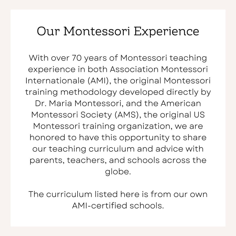 Montessori Curriculum Teaching Album Set: Five Album SET - Etsy