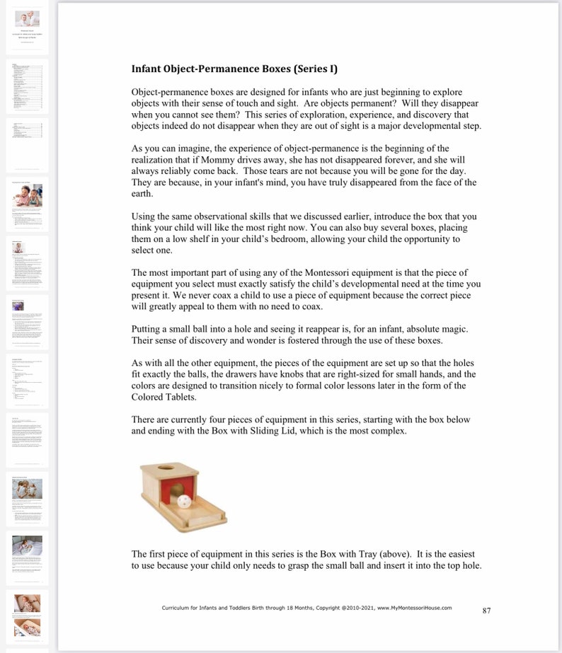 Montessori Curriculum Teaching Album at Home for Infants and - Etsy