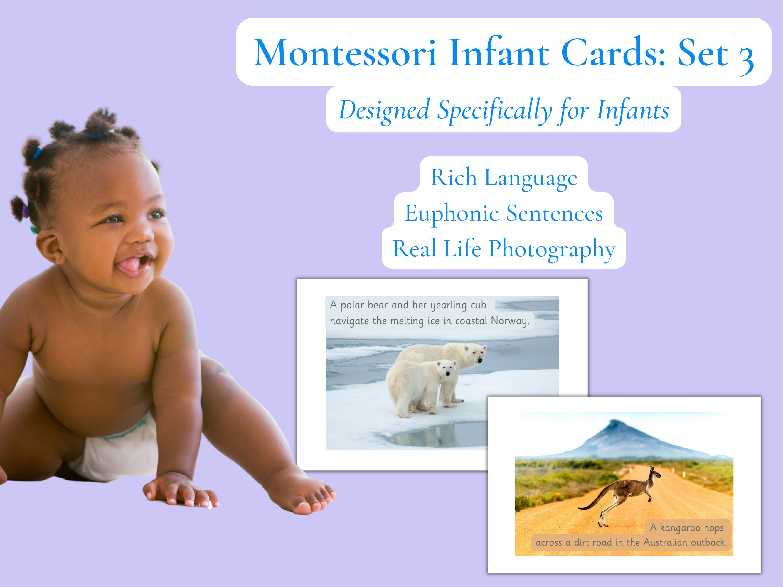 Montessori Infant Read-aloud Cards: SET 3 | Etsy