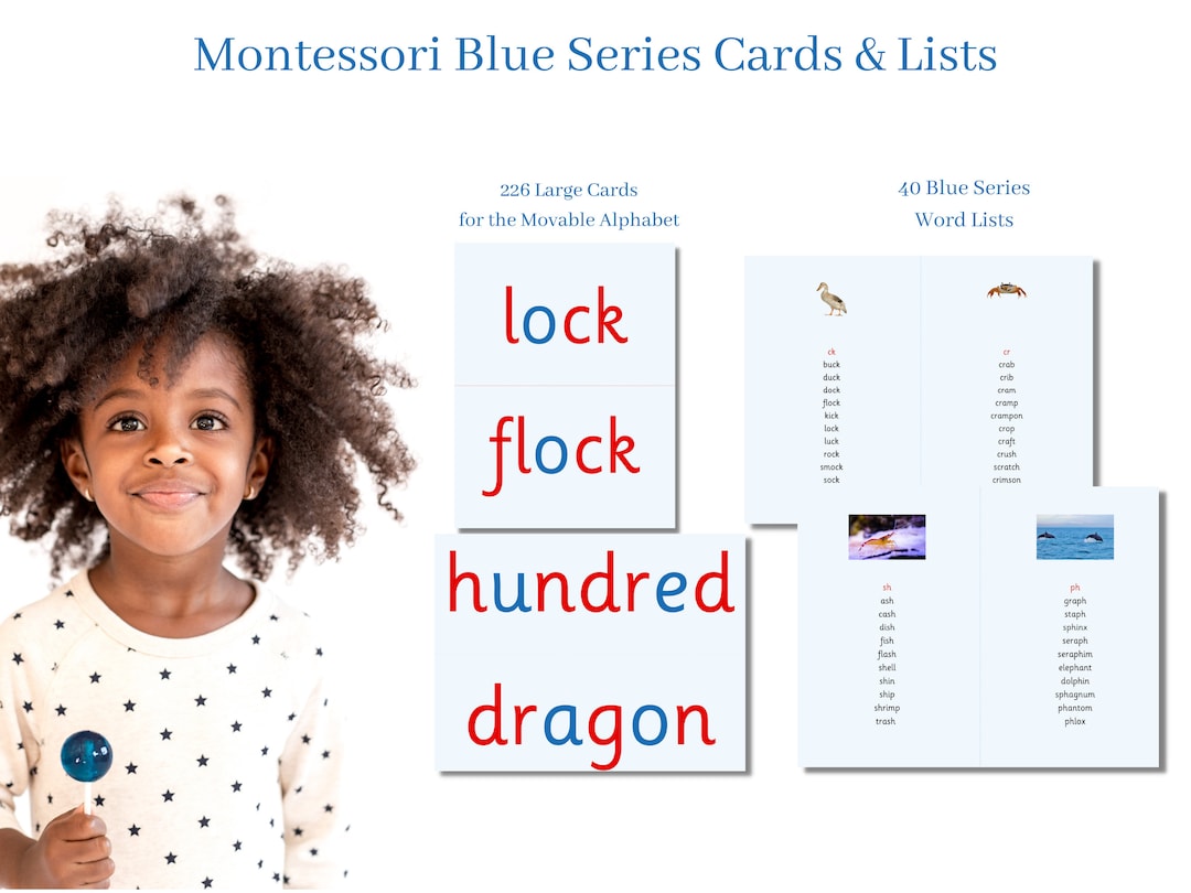 Digital Download by Montessori House: Blue Series Word Cards & Lists - Etsy
