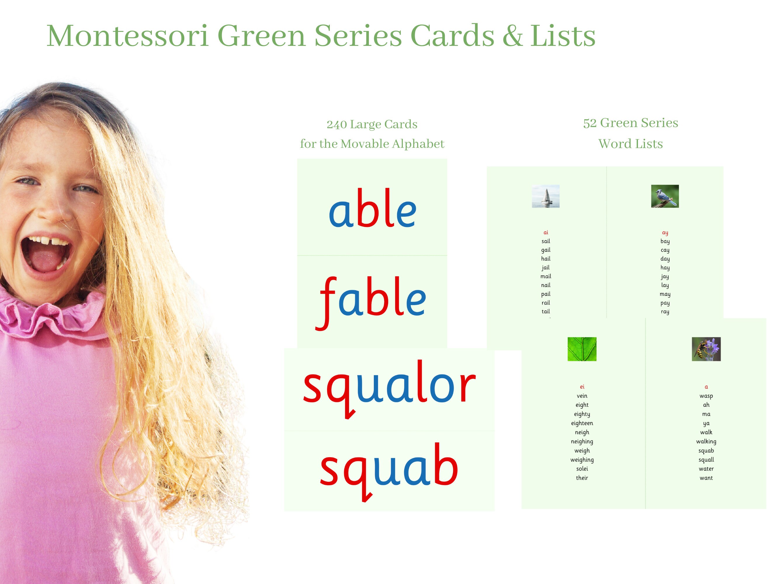 Digital Download by Montessori House: Green Series Vocabulary Cards ...