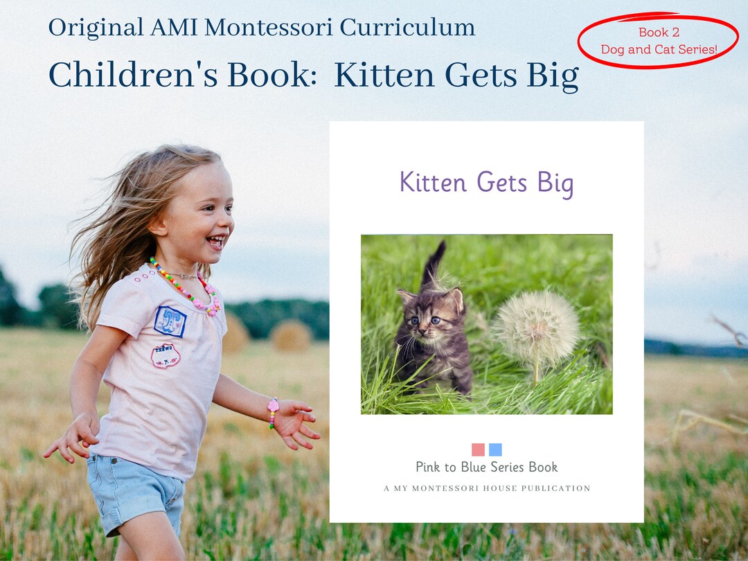 Montessori Phonics Reading: “kitten Gets Big” for Pink and Blue Series ...