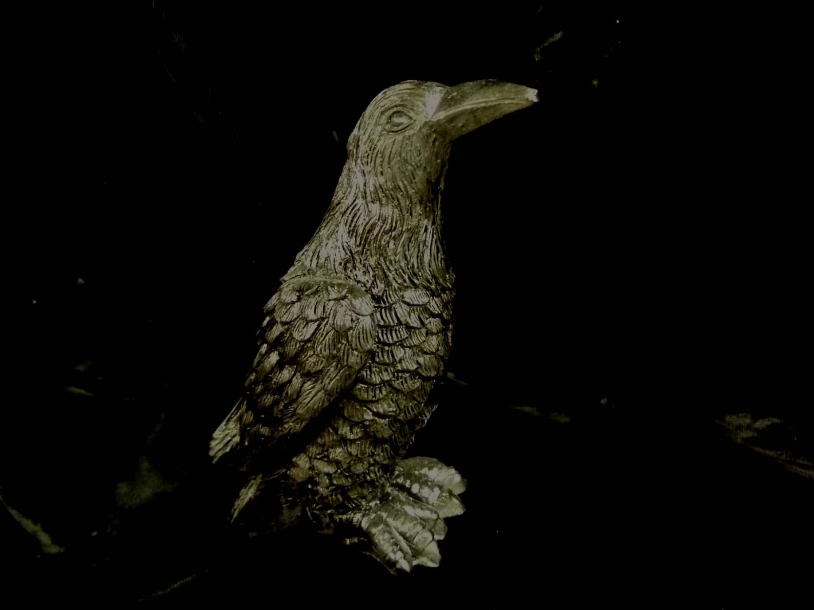The Crow Black Bird Statue Halloween Haunt Prop Library Accent Macabre ...