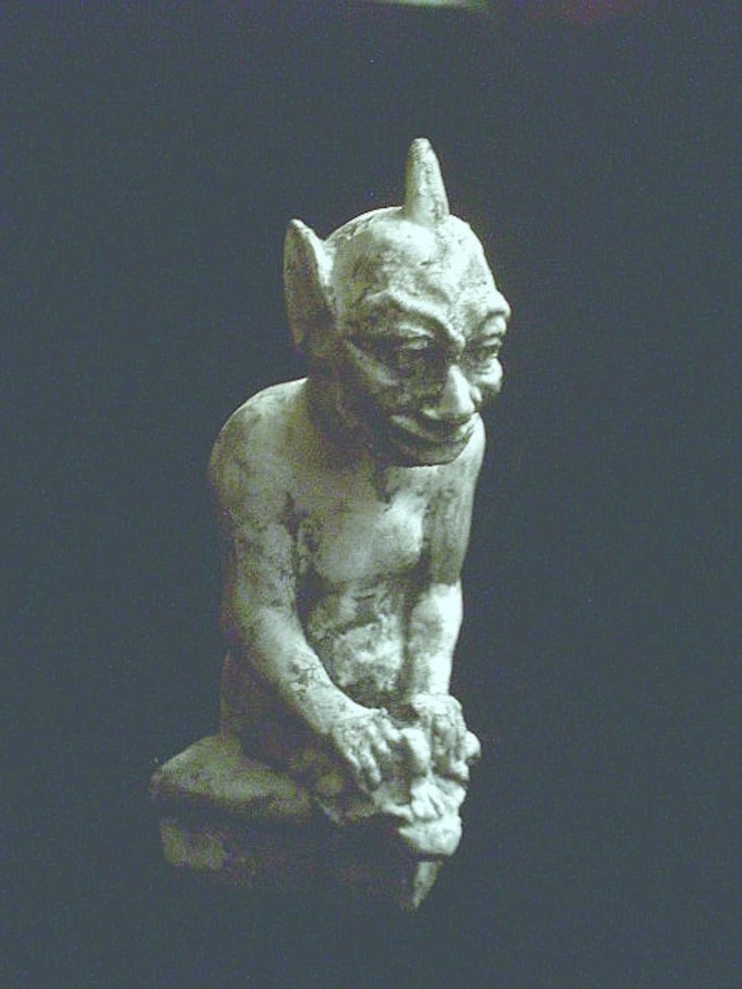 Horned Gargoyle Dwarf Statue Medieval Fantasy Gothic Home Decor Small ...