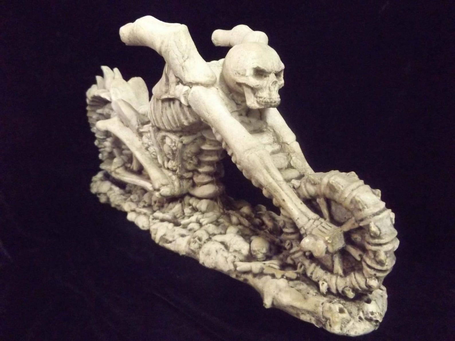 Skeleton Motorcycle Statue Death Rider Human Skull Bone Bike - Etsy